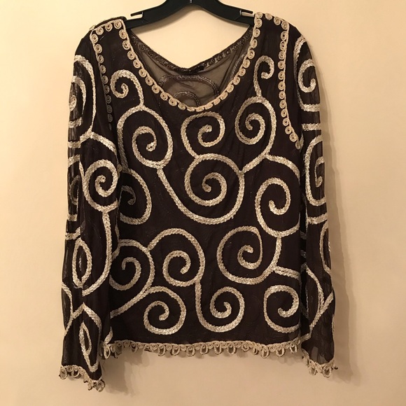 Modella | Tops | Modelia Mesh Sequin Top Size Xxl | Poshmark